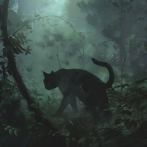 Wild cat prowling in a dense, misty forest – IMAGELLA