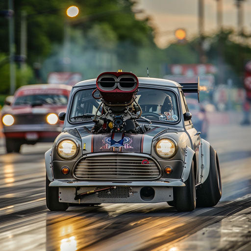 1980 Mini Cooper ready to race on a classic American drag strip – IMAGELLA