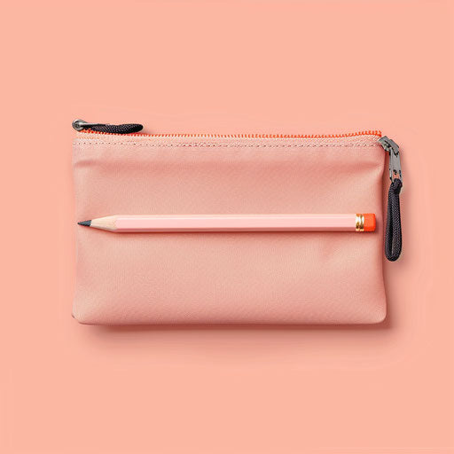 Realistic pencil case clipart on pastel peach background – IMAGELLA
