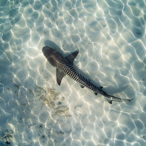 Zebra shark swimming in shallow lagoon – IMAGELLA