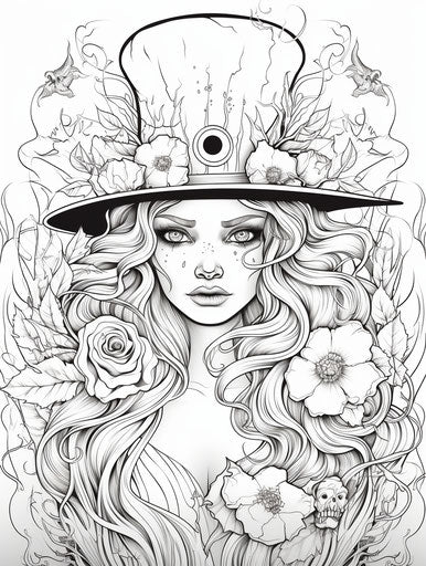 Printable Halloween coloring pages, in the style of Marguerite ...