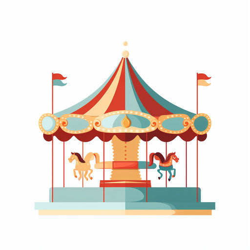 Minimalist style carousel clipart on white background – IMAGELLA