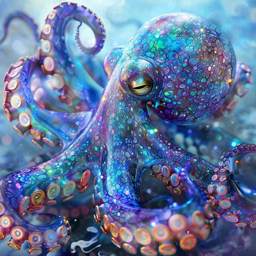Mythical octopus with crystal-like skin, guardian of deep – IMAGELLA