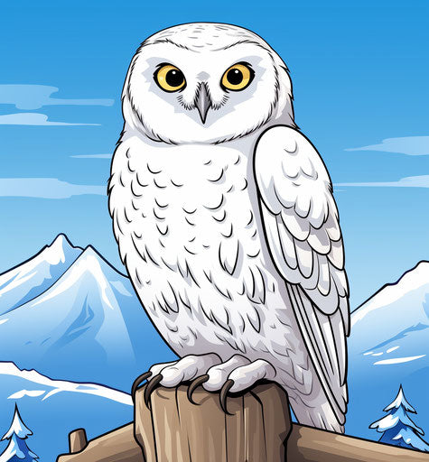 Snowy owl for kids, graphical style, rtx on – IMAGELLA