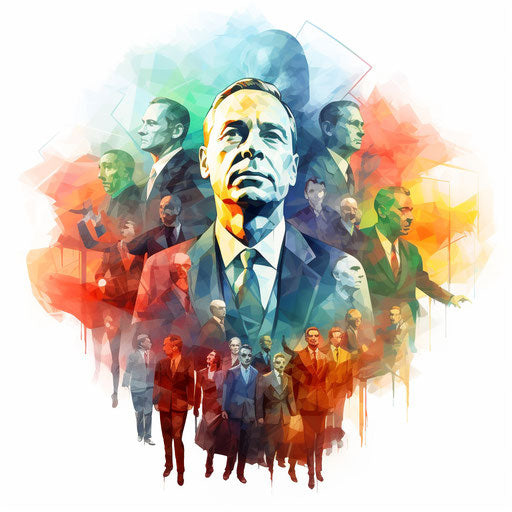 Oil painting of leadership on white background – IMAGELLA