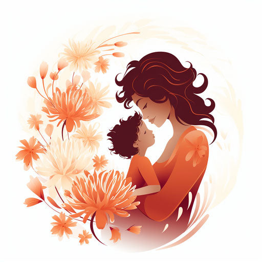Mother silhouette on white background in Chiaroscuro Art style – IMAGELLA