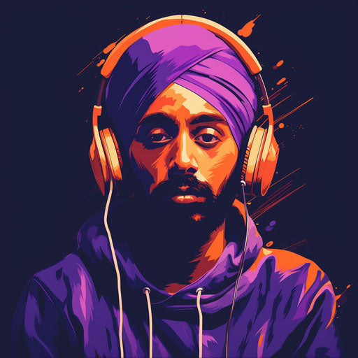 Rap singer in Indian pop style, cartoon realism, high quality photo ...