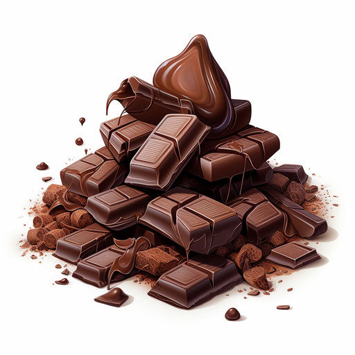 Chocolate illustration in the style of Chiaroscuro Art, on white ...