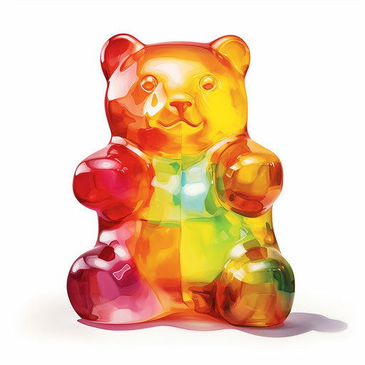 Gummy bear clipart in the style of Oil painting, on a white background ...