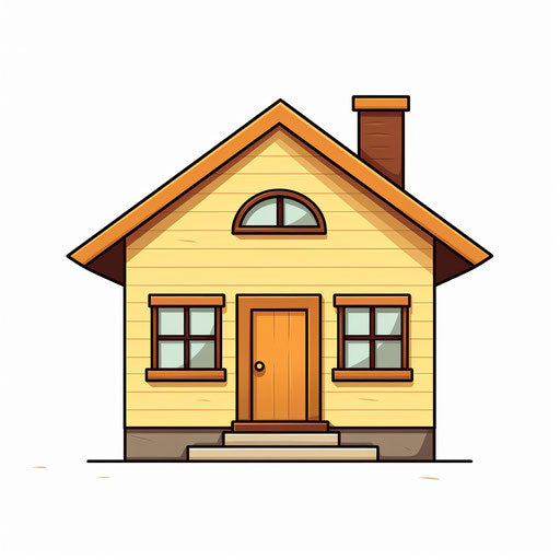 Minimalist style house clipart, on a white background – IMAGELLA