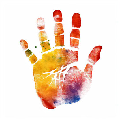 Handprint Clipart in Impressionistic Art Style Artwork: Vector, PNG, 4K ...