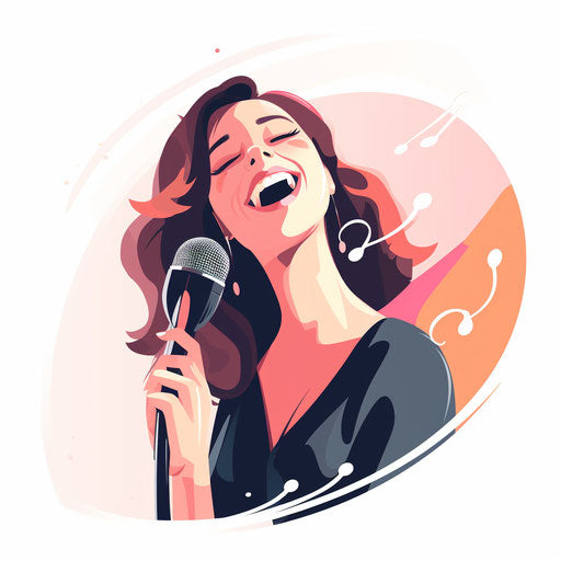 Singing illustration in Minimalist style, on white background – IMAGELLA