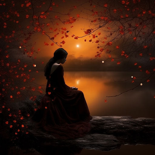 Aspiration to Wealth, Pensive Pose, Dark Orange & Maroon, Romantic ...