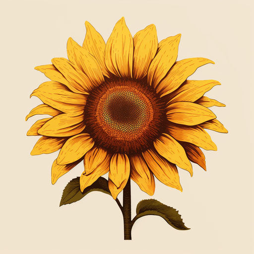 Sunflower outline, whimsical style, ambient occlusion, bloomcore ...