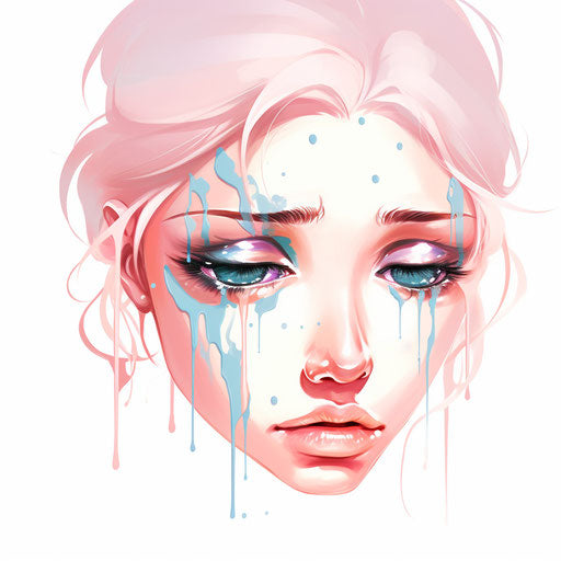 Illustration of crying in Pastel Colors Art style, on white background ...