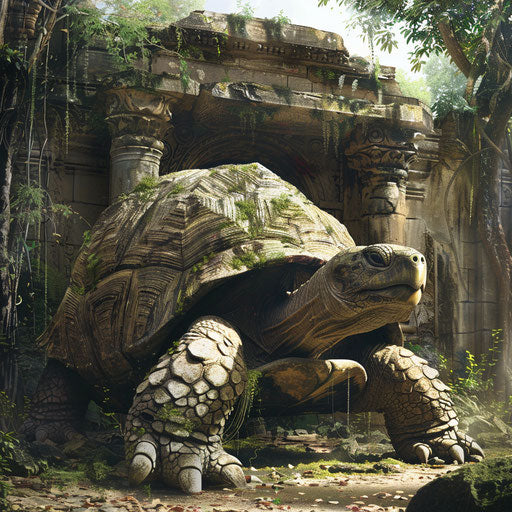 Stone turtle at entrance to ancient ruin – IMAGELLA